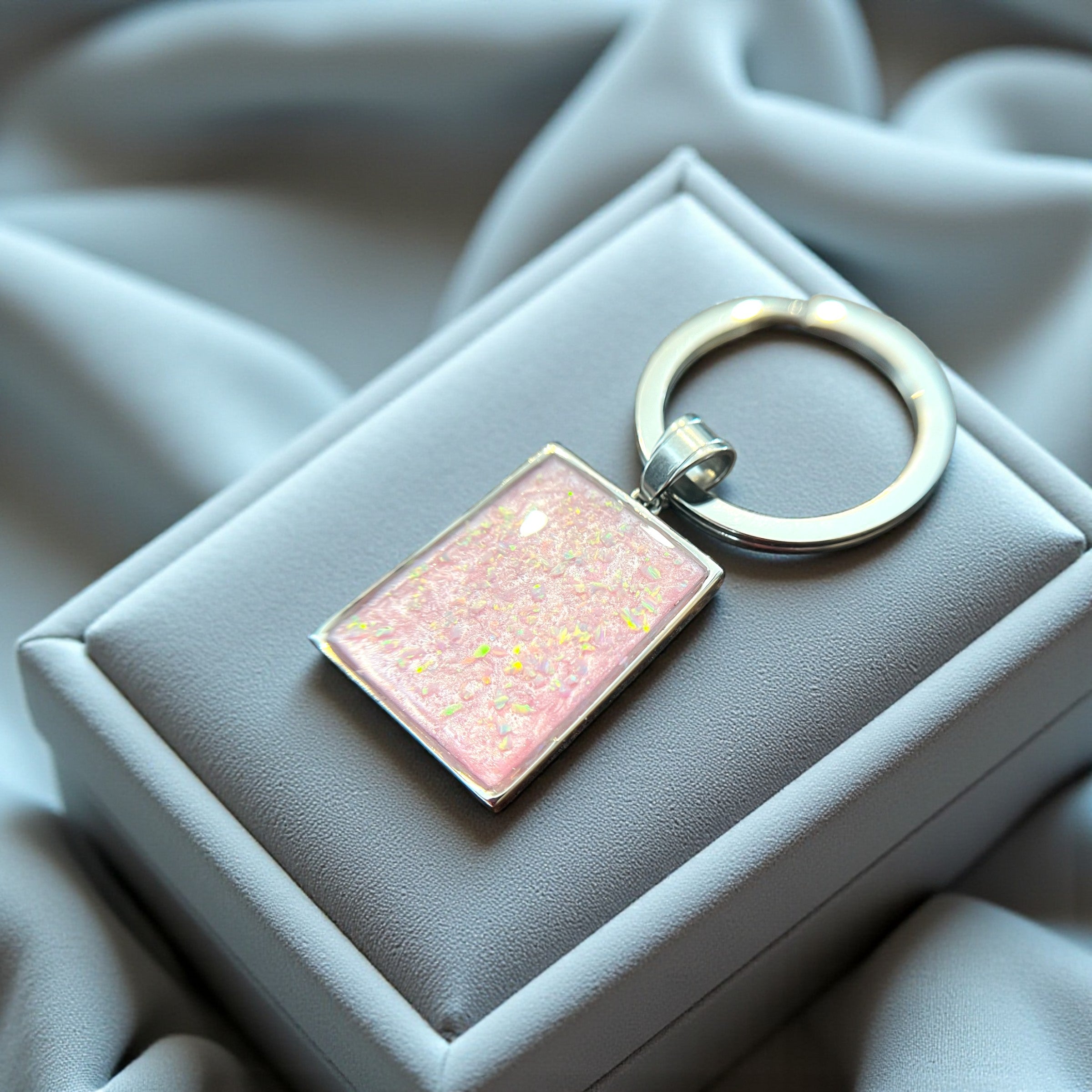 Stainless Steel Memorial Ashes Keyring – Keepsake Memorial Jewellery